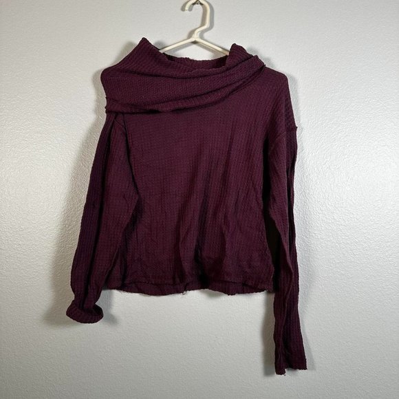 Free People | Tops | Free People Maroon Turtle Neck Shirt | Poshmark
